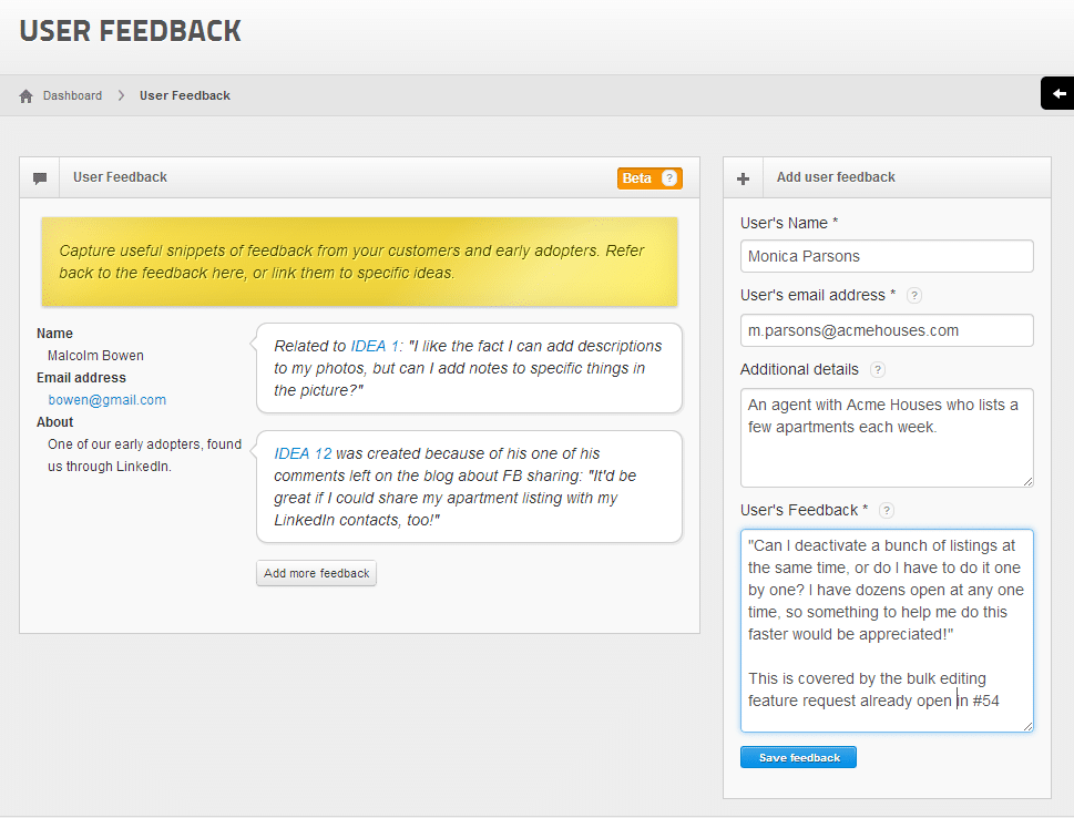 Collect customer feedback