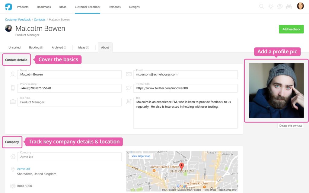 How To Make The Most Out Of Contact Profiles - ProdPad