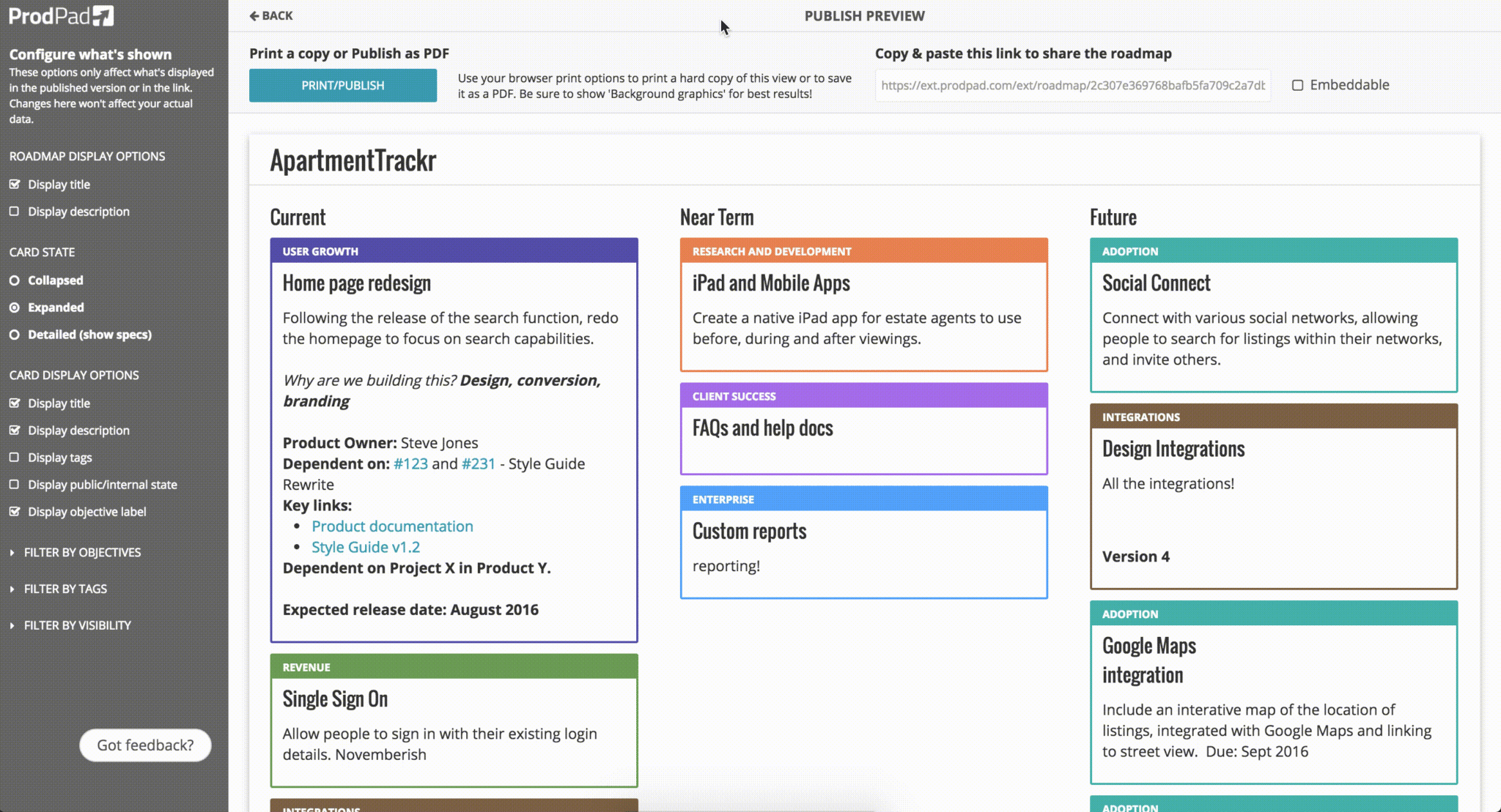 How To Share Your Product Roadmaps With Everyone | ProdPad